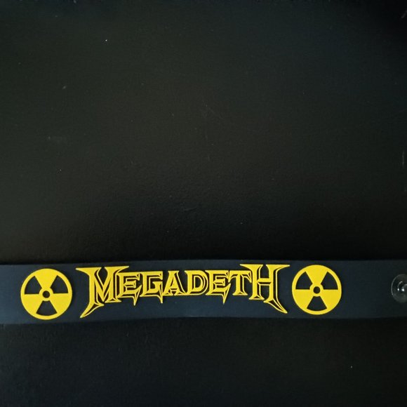 MEGADETH | Jewelry | Megadeth Black Rubber Band Double Snap Bracelet ...